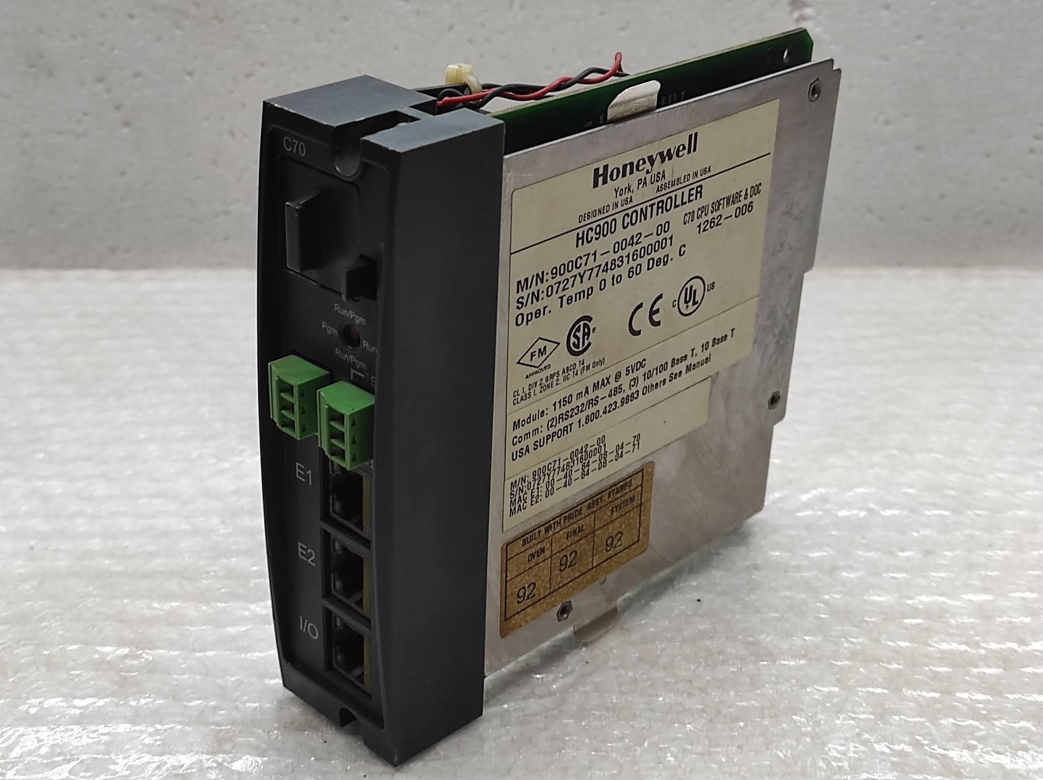 HONEYWELL HC900 CONTROLLER 900C71-0042-00 C70 CPU 900C71004200
