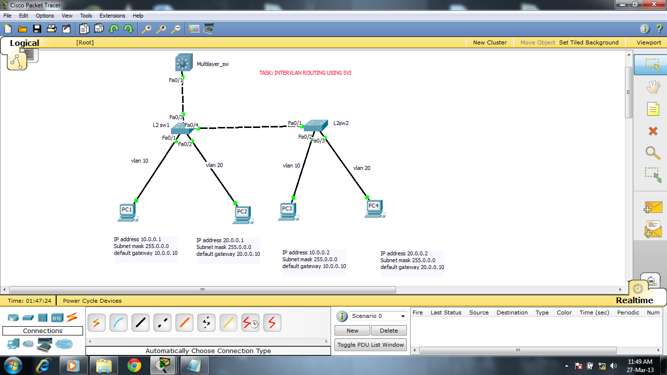 Cisco: Intervlan routing using SVI