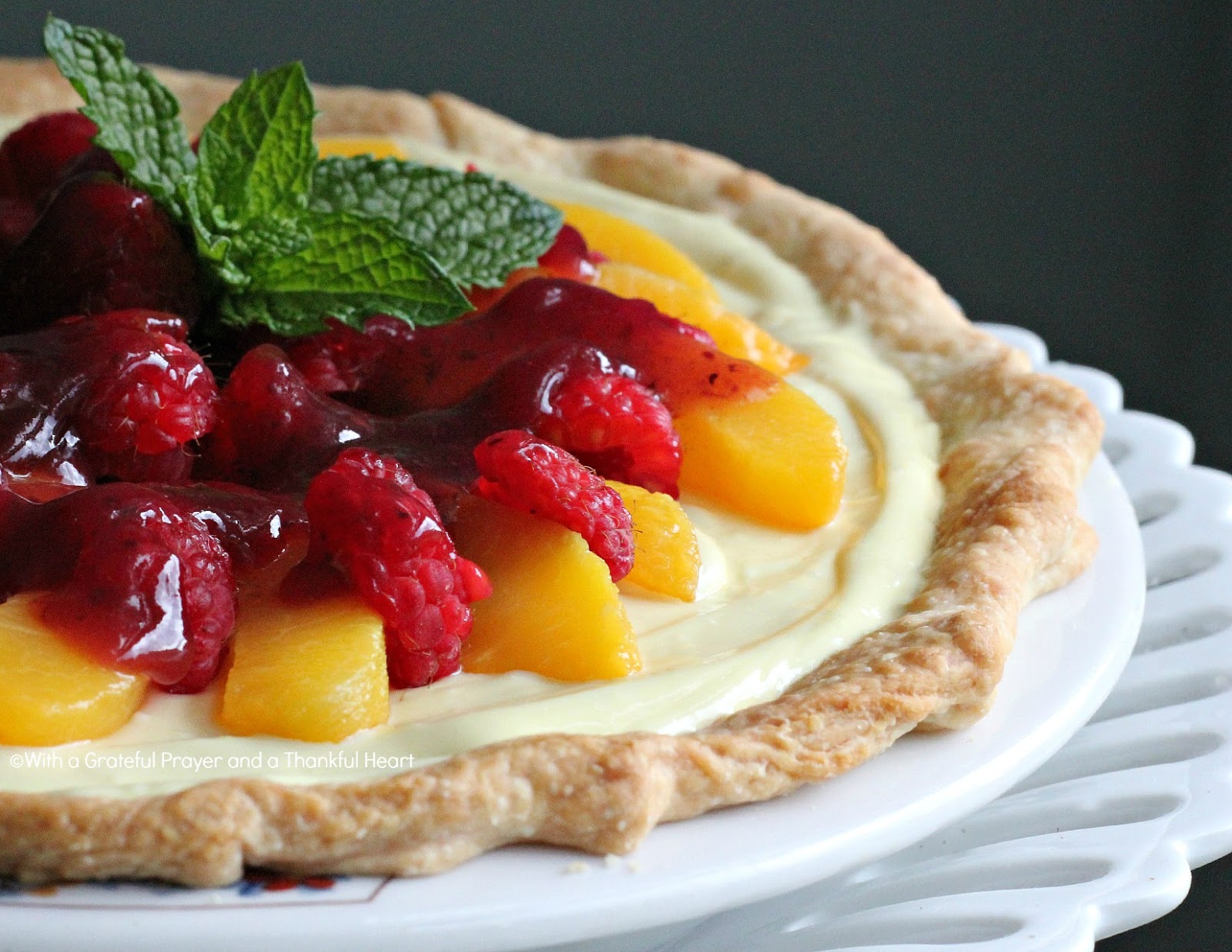 Peach Melba Cream Cheese Pie - Grateful Prayer | Thankful Heart