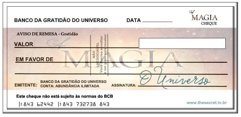 Dia 17 - O Cheque Mágico| 28 dias de Gratidão 💕A magia da Gratidão ...