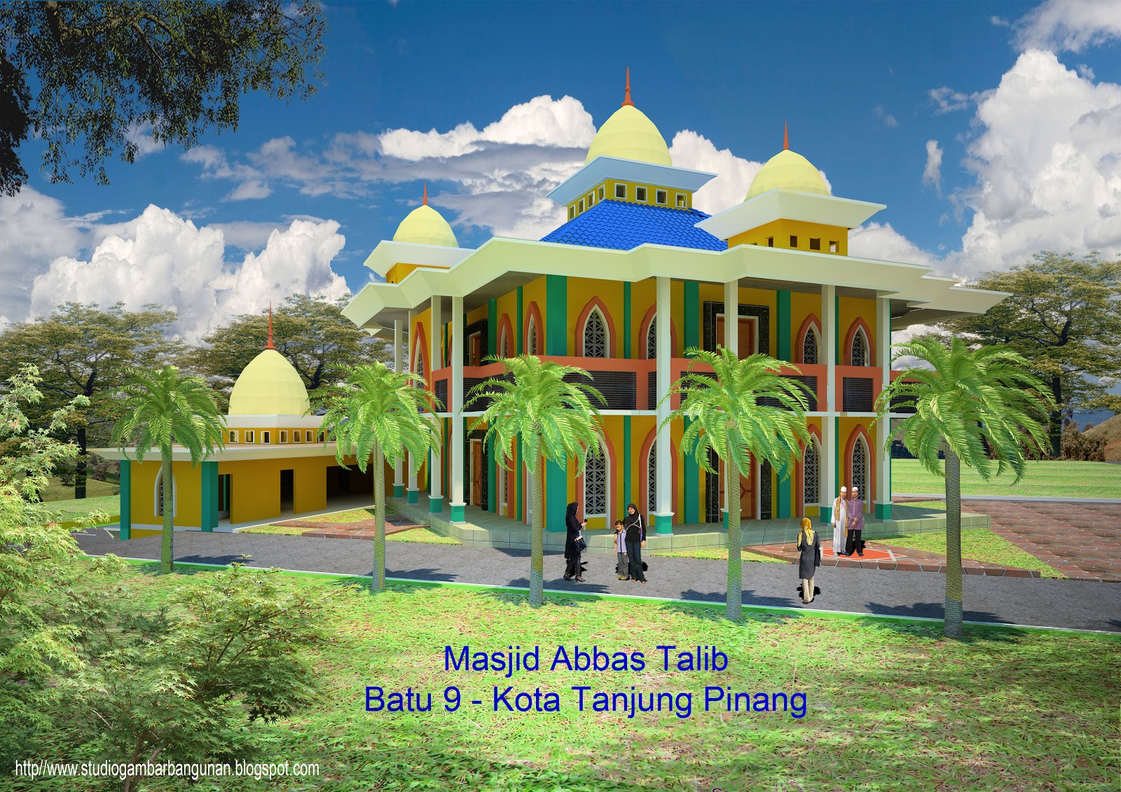 Jasa Gambar Bangunan: masjid abbas thalib - tanjung pinang