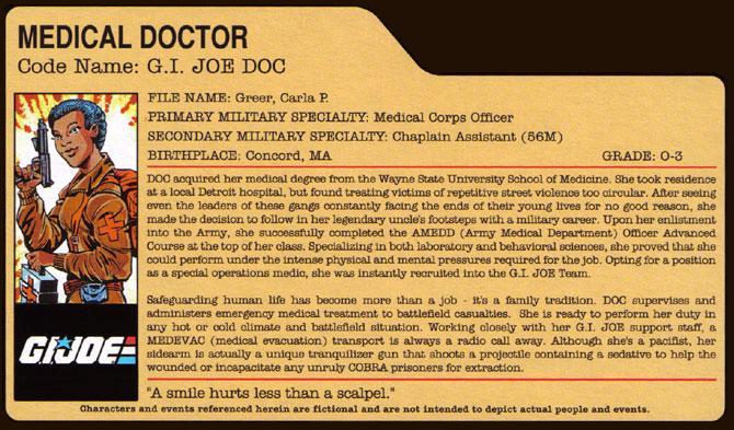 She's Fantastic: G.I.Joe's CARLA "DOC" GREER!