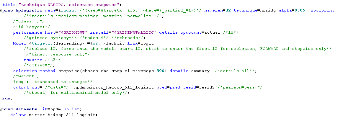 Analytics In Writing Fitting Logistic Regression On 67 Million Rows Using Sas Hplogistic