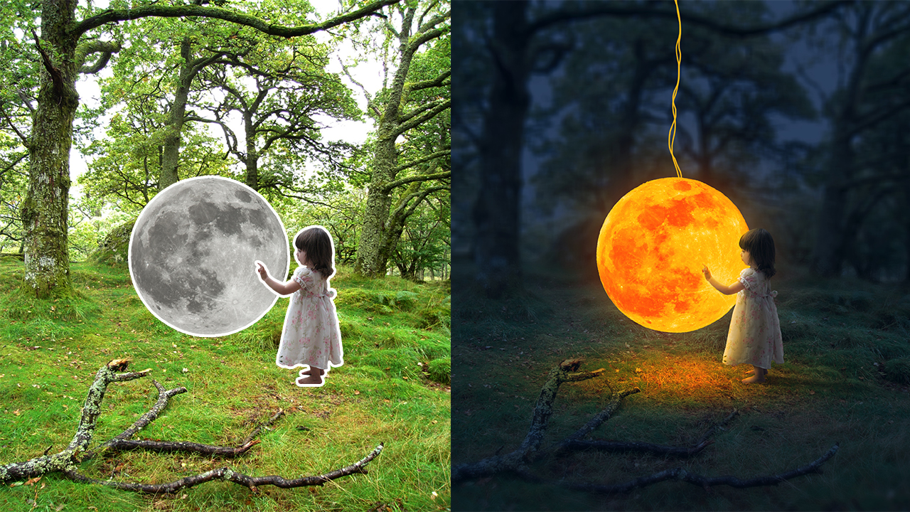 Hanging Moon - Photoshop Fantasy Manipulation Tutorial