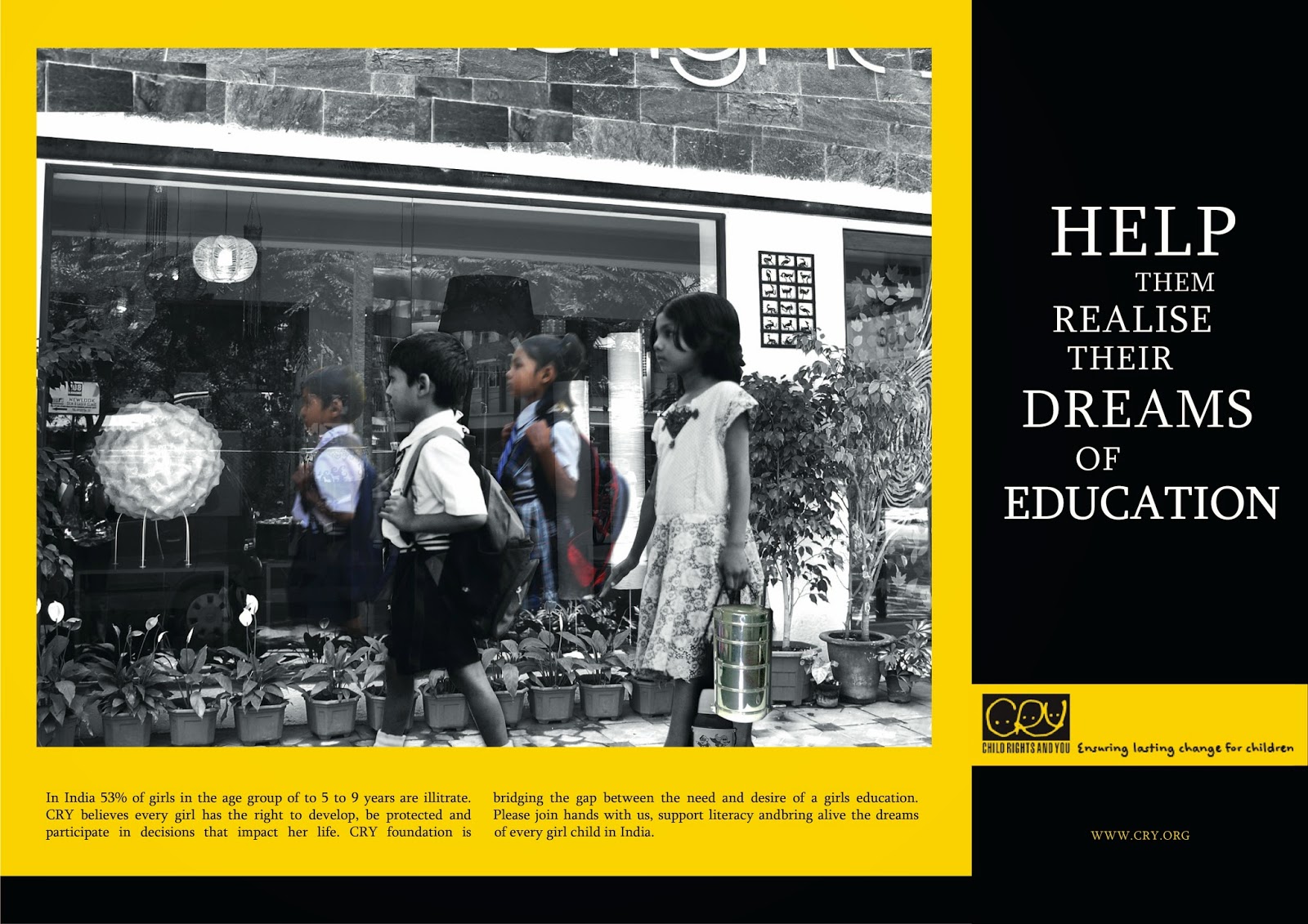 creative portfolio: 3 AD CAMPAIGN FOR CRY NGO