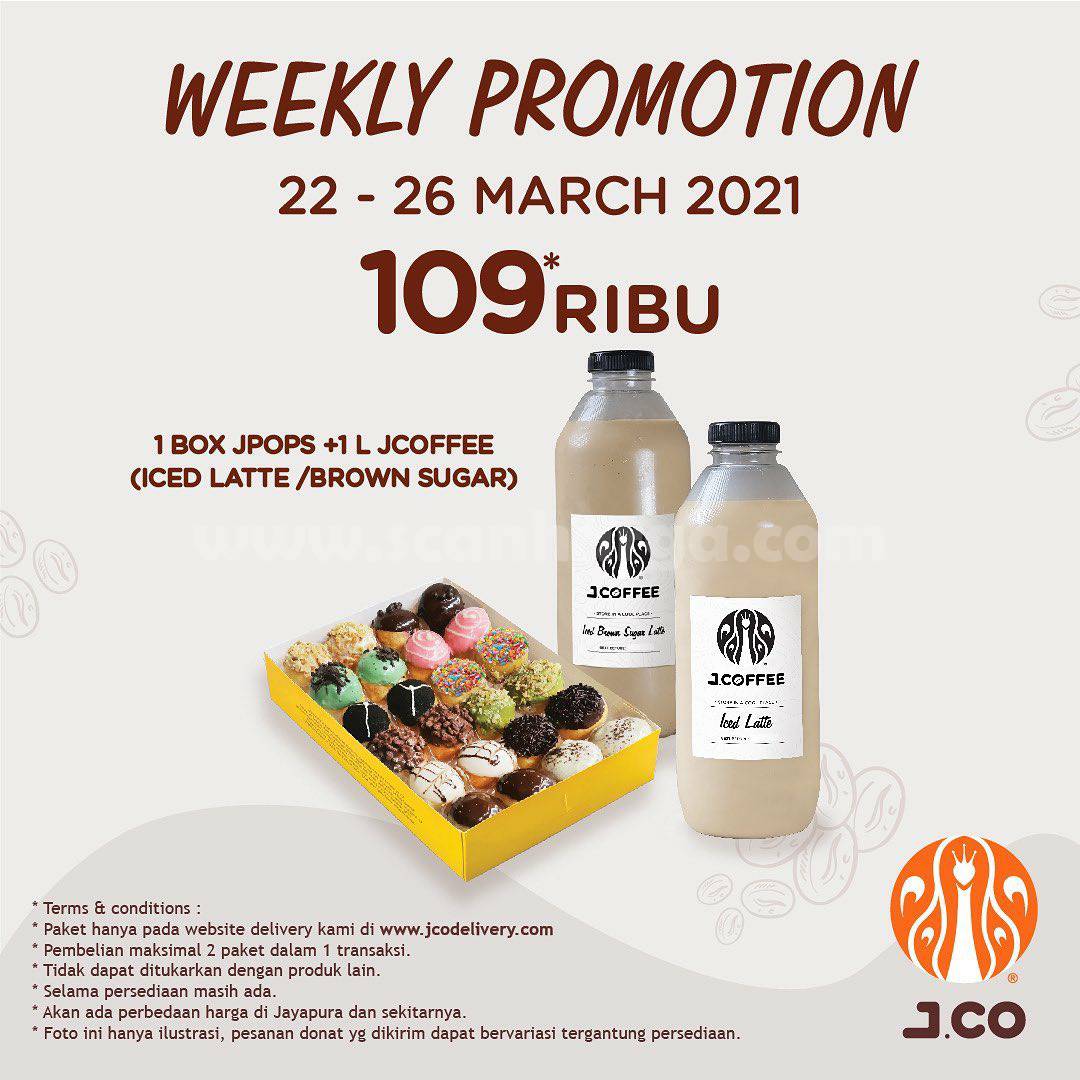 JCO Promo 1 box JPOPS + 1 L JCOFFEE hanya Rp 109.000 - scanharga