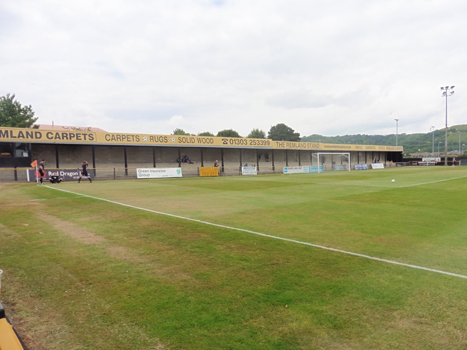 The Rainham End.: Fullicks Stadium - Folkestone Invicta