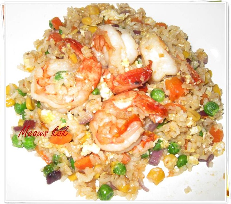 maews kök: Stekt ris med räkor