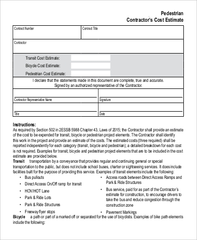 General Contractor Estimate Template - Invoice Template