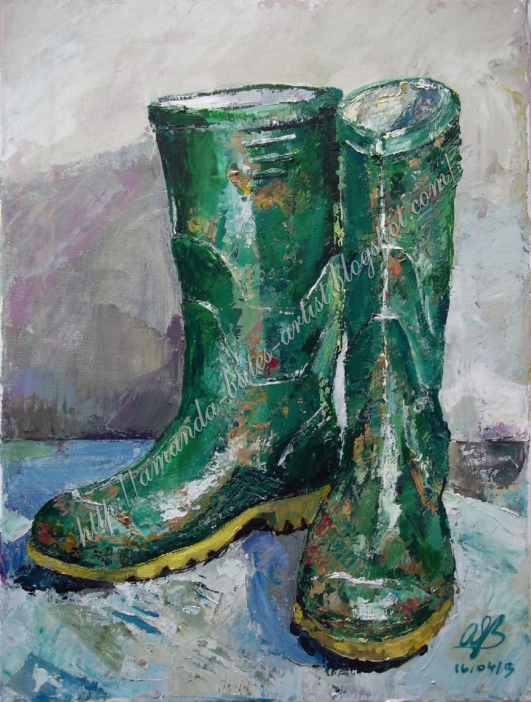 Amanda Bates' Art Blog: Green Wellies