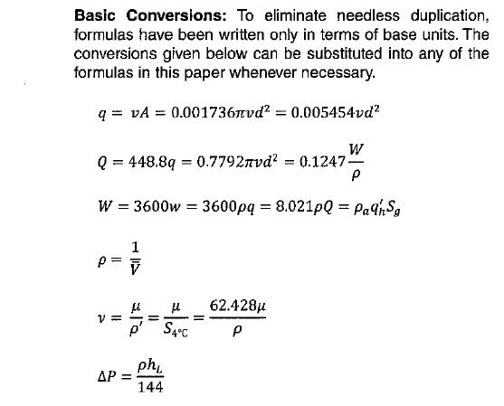 Basic Equation Used in Pipe Flow Calculations - PDF