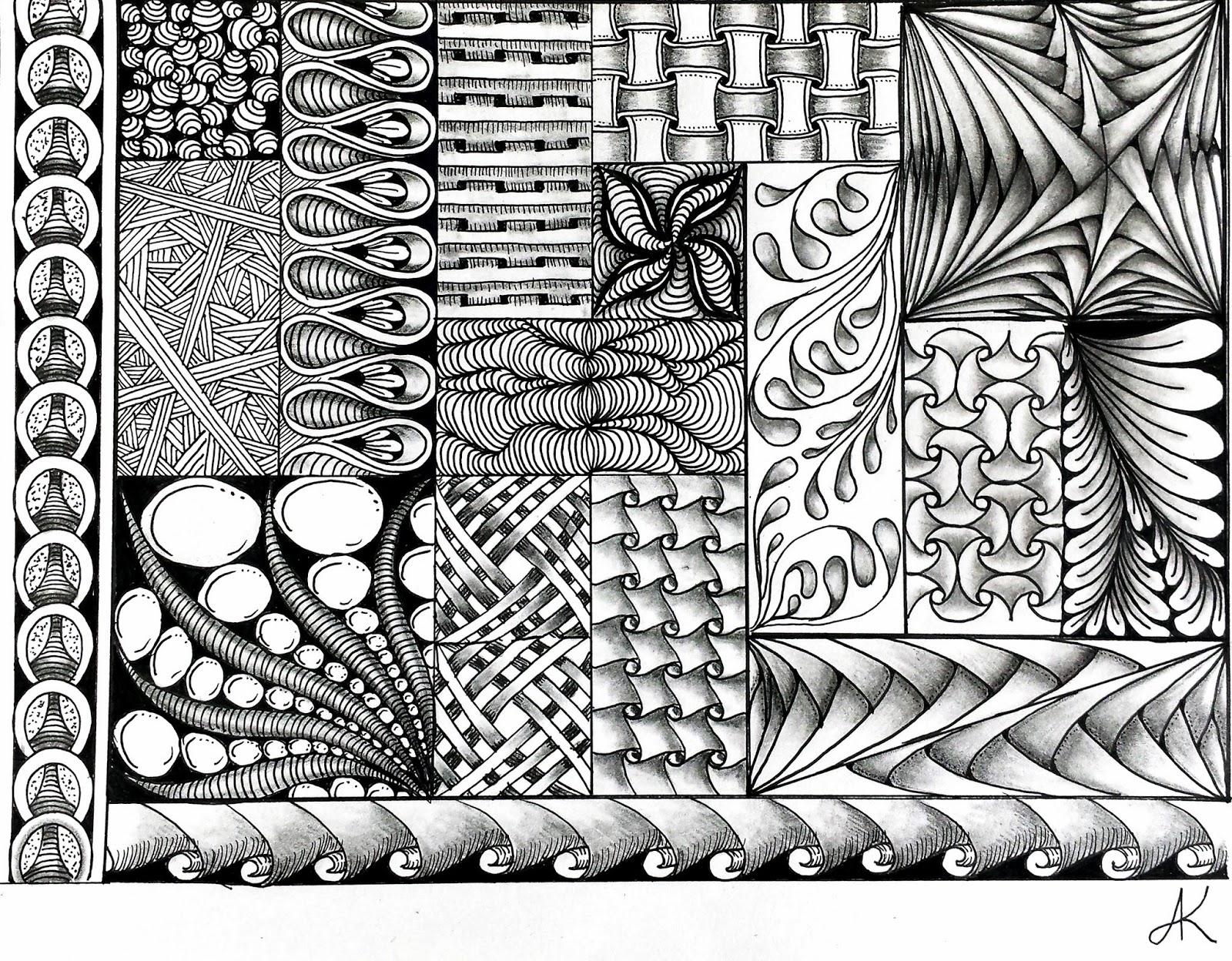 Silver Expression: Zen Doodle, Zentangle Sampler