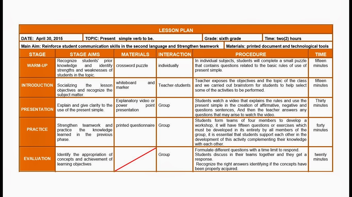 LESSON PLAN. TEACHER DEVELOPMENT