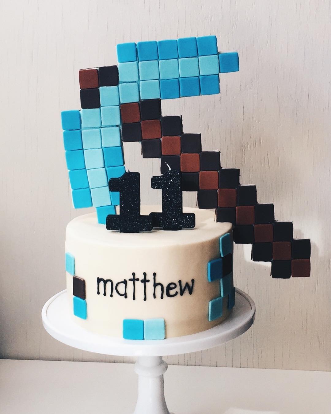 Diamond Block Minecraft Cake