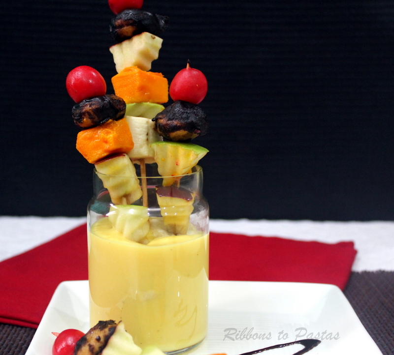 Fruit and Donut Bites with Custard - Ribbons to Pastas