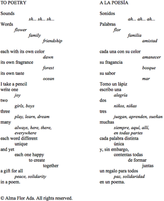 GottaBook: Alma Flor Ada - To Poetry/A La Poesía