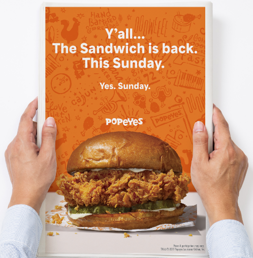 Media Confidential: Popeye's Brings Back It Chicken Sandwich Sunday ...