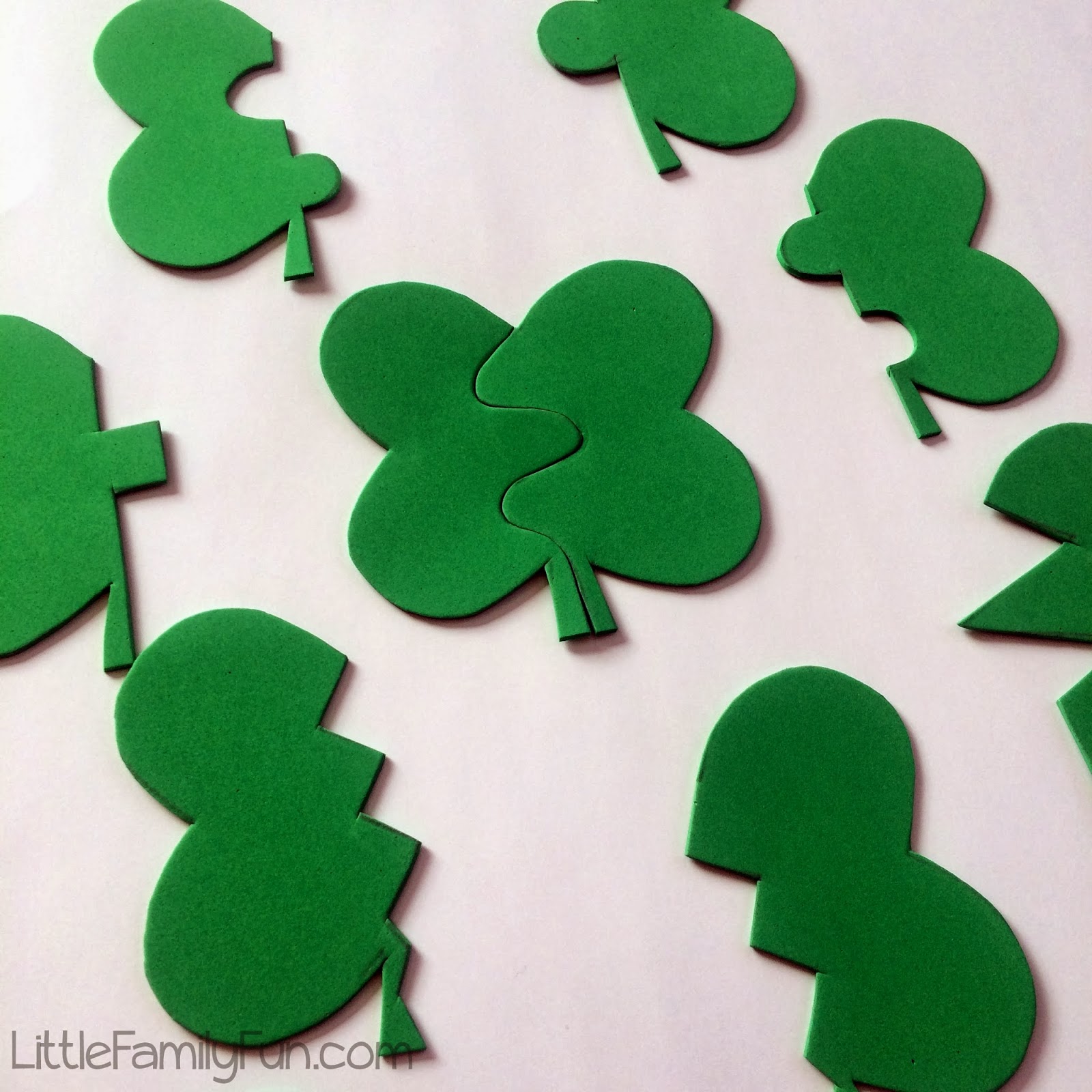 Little Family Fun: Shamrock Puzzle Match - St. Patrick's Day Activity ...