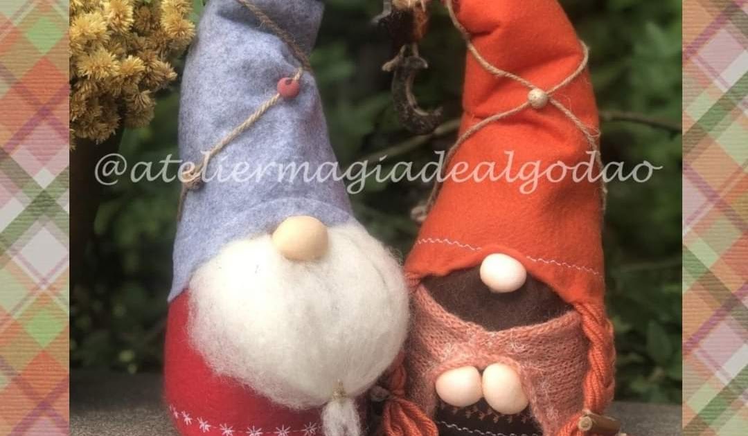 Casal gnomos: Molde gratuito - Ver e Fazer