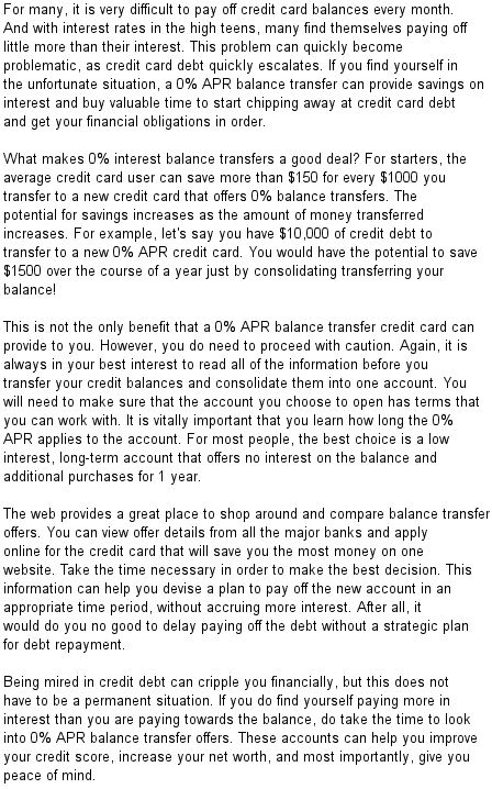 Low Apr Balance Transfer: Credit Card Low Balance Transfer Rates