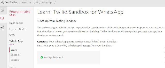 Sending Whatsapp Message in Java using Twilio