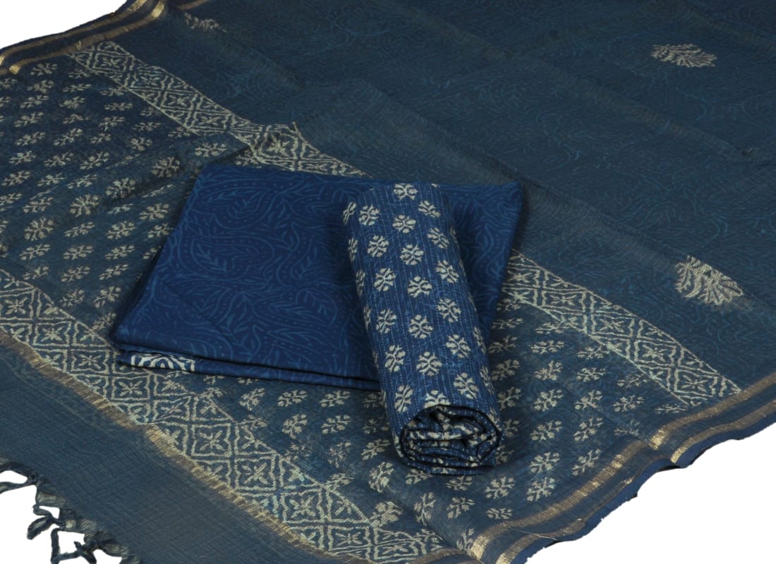 Block printed kanta work suits