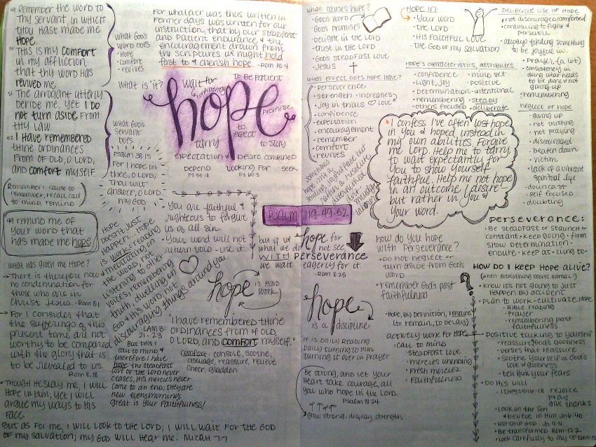 Stone Soup for Five: Bible Journal notes on HOPE