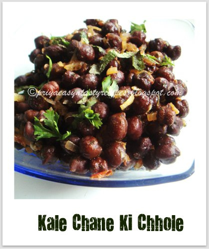 Priya's Versatile Recipes: Kale Chane Ki Chhole - Black Chickpeas Curry