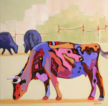 Daily Painters Abstract Gallery: Contemporary cow painting "Fashion ...