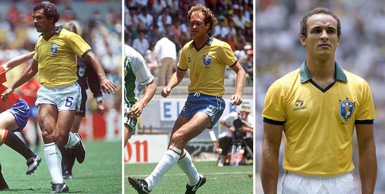 Football teams shirt and kits fan: Brazil World Cup 1986 Home Kits