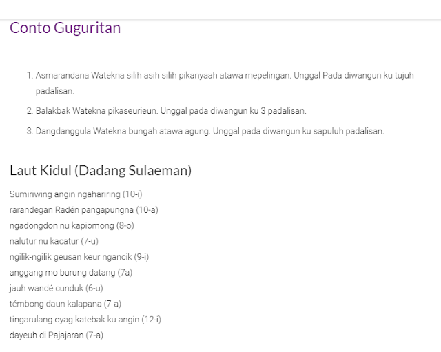 Contoh Guguritan Sunda | Bahasa Sunda - Kumpulan Ilmu Pengetahuan