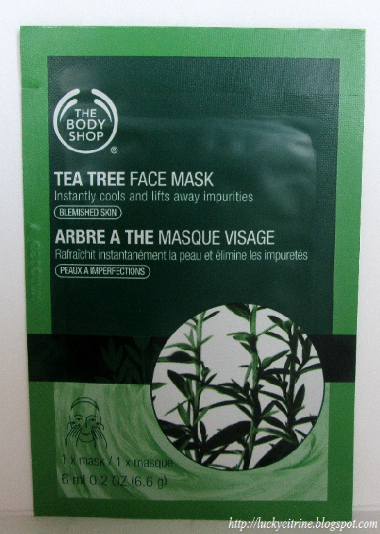 Lucky Citrine: The Body Shop Tea Tree Face Mask Sachet