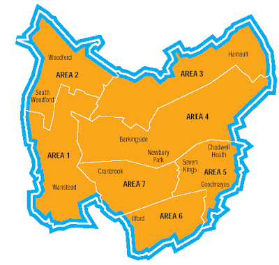 Redbridge Map Region Political | Map of London Political Regional