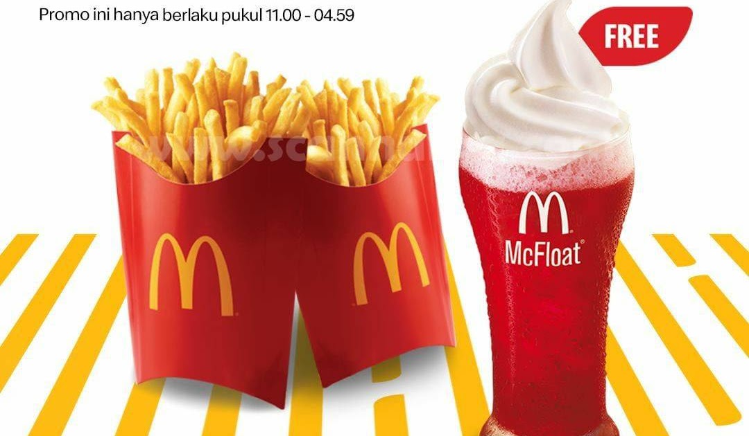 McDonalds Promo Beli 2 Large Fries Gratis Fanta McFloat via Aplikasi ...