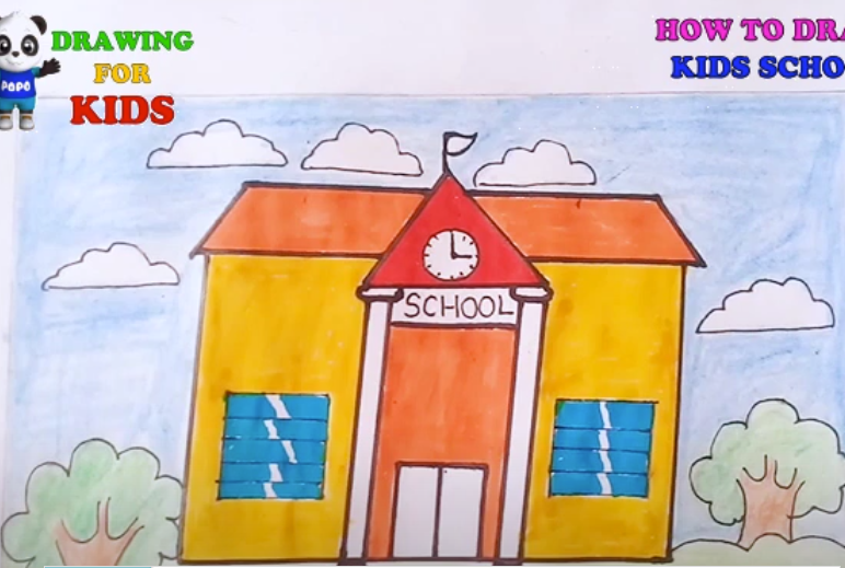 How to draw a school