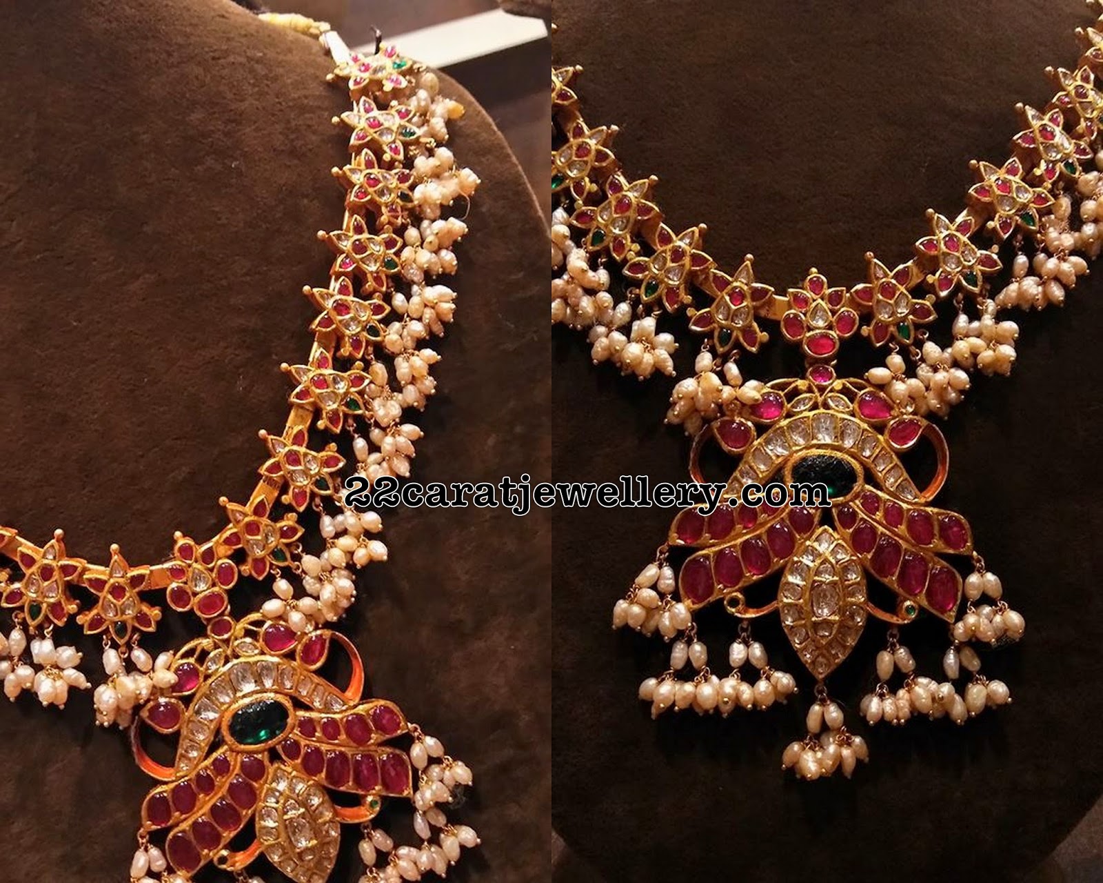 Ruby Set with Guttapusalu - Jewellery Designs
