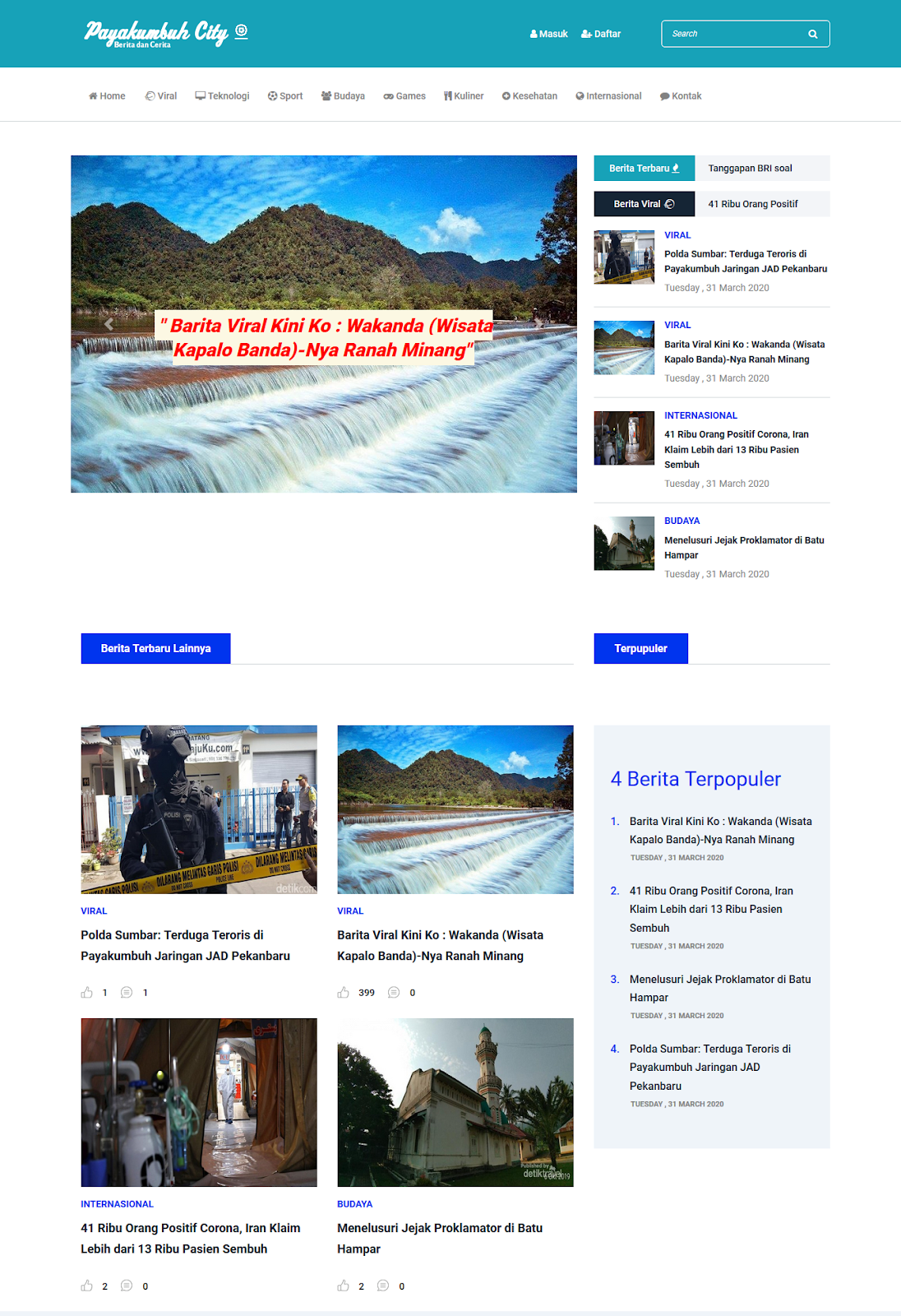 Source Code Website Portal Berita Responsive with Bootstrap