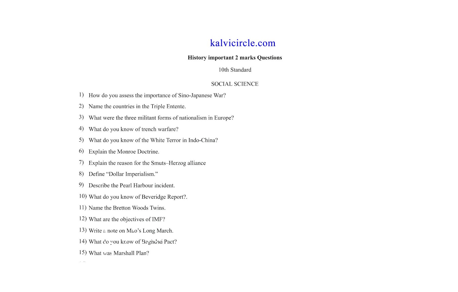 10th Std Social Science Important 5 Mark Question Paper English Medium 10th-std-social-science-important-5-mark-question-paper-english-medium