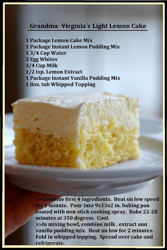 Grandma Virginia's Light Lemon Cake - Keto Dinner Recipes