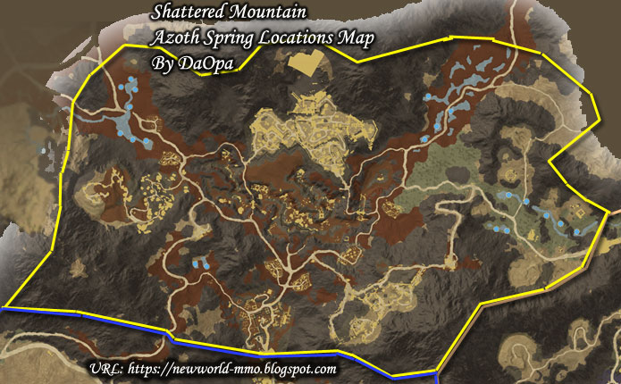New World: Shattered Mountain azoth spring map