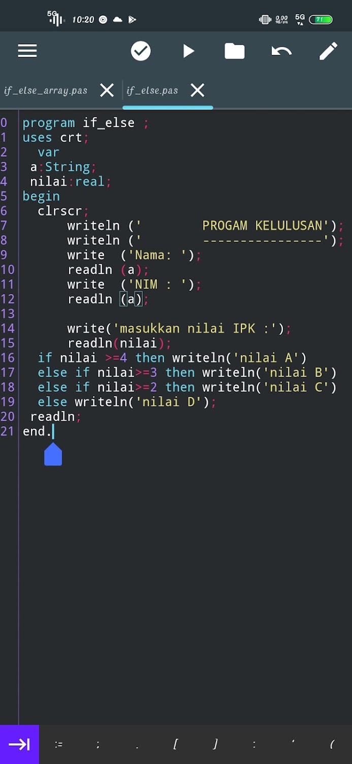 Percabangan Kondisi IF THEN ELSE dalam Pascal