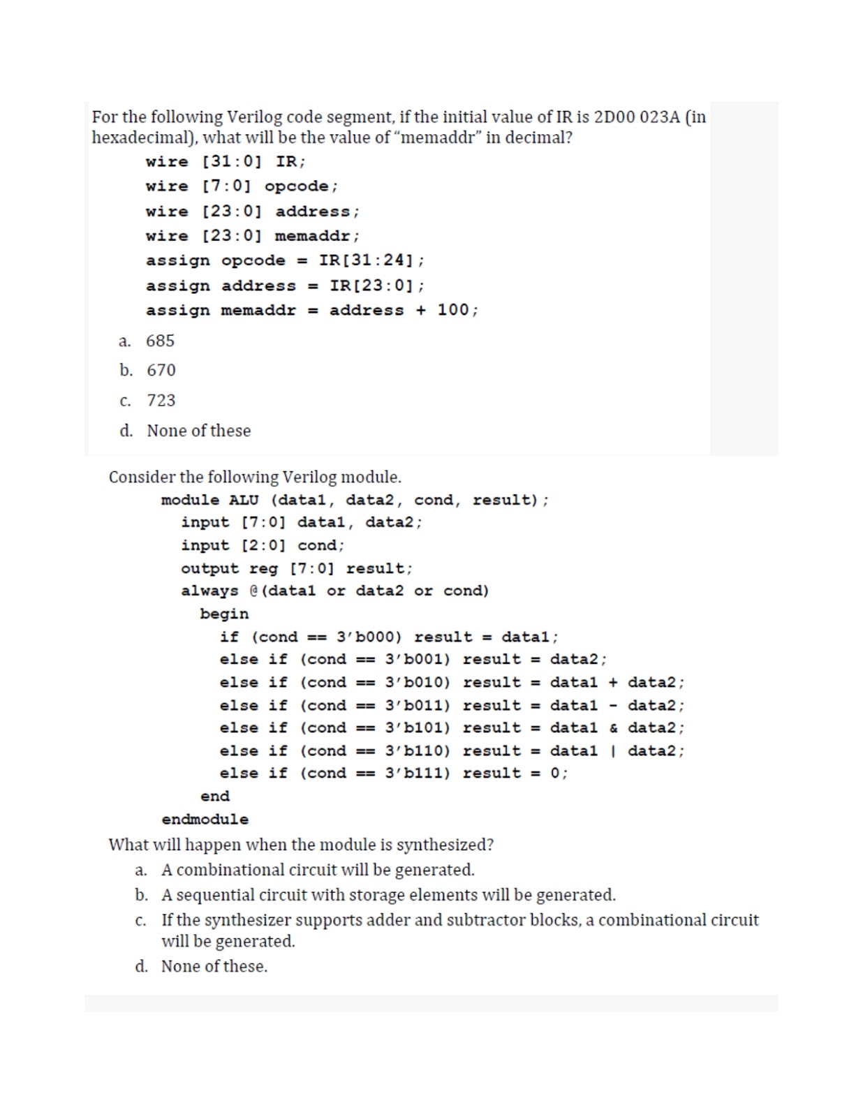 Verilog Hdl Assignment 2 ~ Engineering Technical Hub