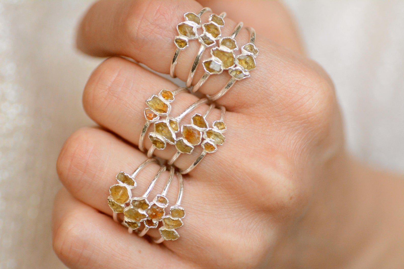 Raw Gemstone Organic Rings by eMerakiGalaxy / The Beading Gem