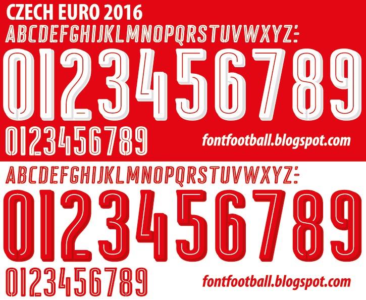 FONT FOOTBALL: Font Vector Czech Euro 2016 kit