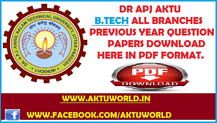 AKTU B.Tech All Branches Previous Year Question Papers Download Pdf ...