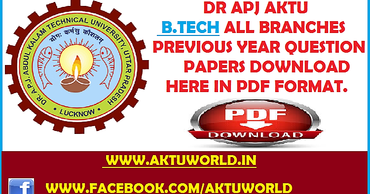 AKTU B.Tech All Branches Previous Year Question Papers Download Pdf ...