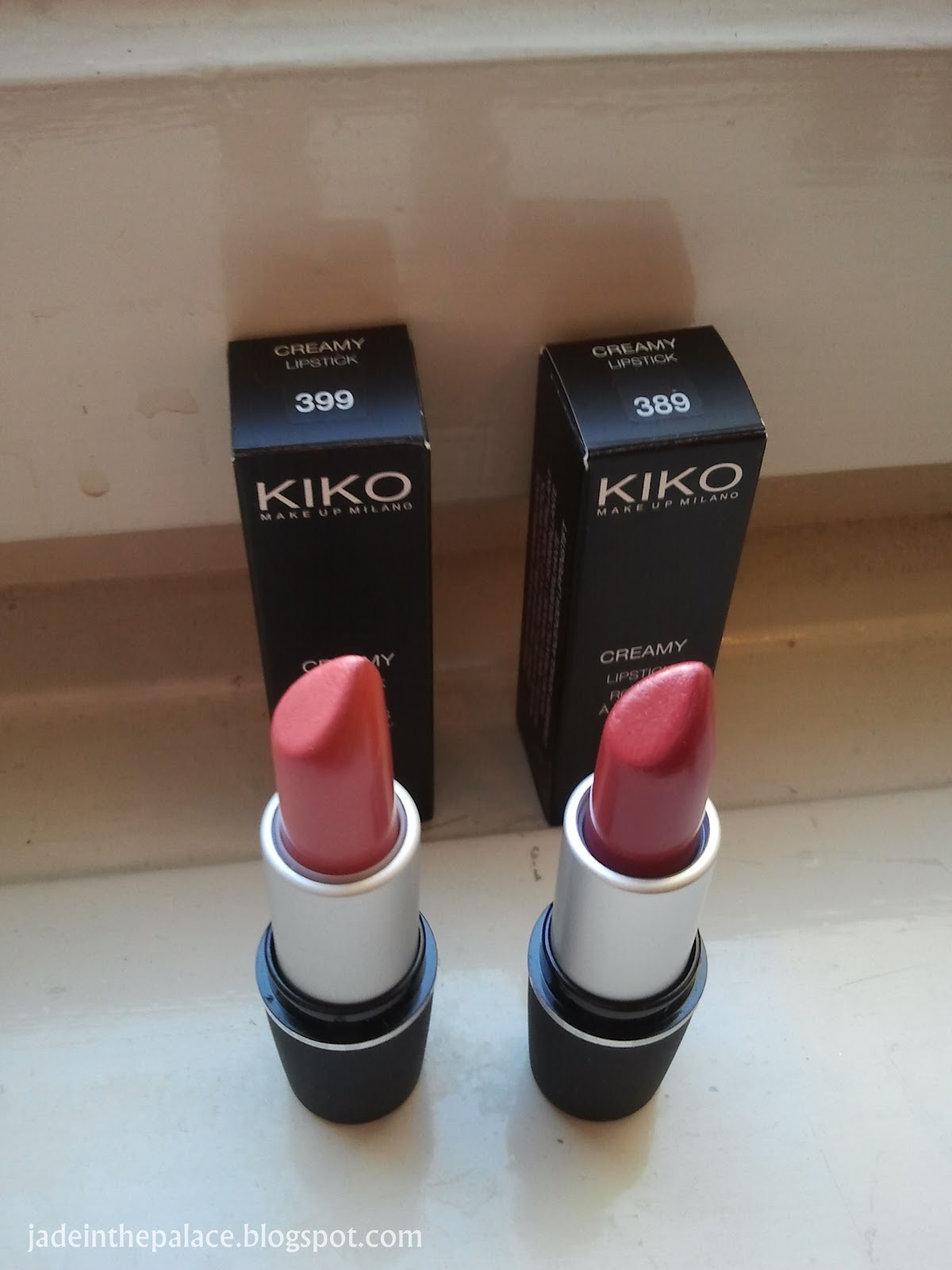 Jade in The Palace: Kiko Creamy Lipstick #389 + #399