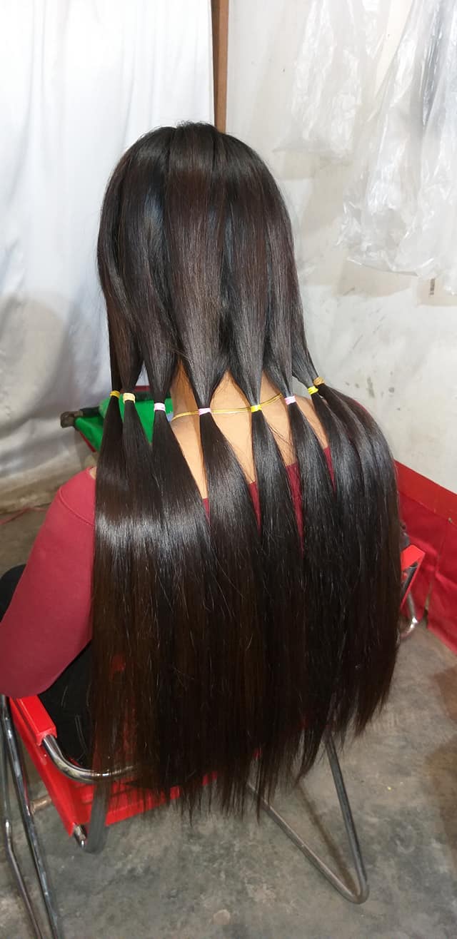 Myanmar Girl's Silky Long hair style - Village Barber Stories