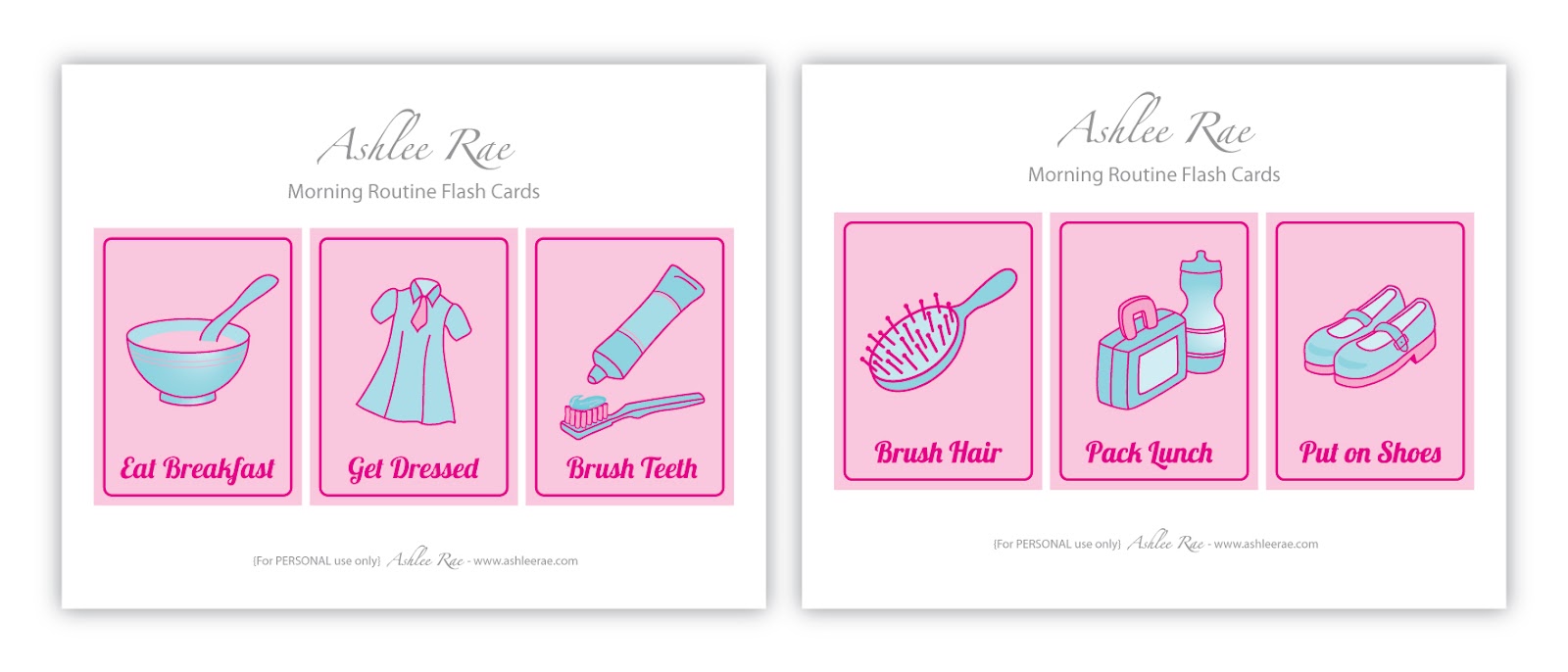 Ashlee Rae Designs: {Free Printables} Morning Routine Flash Cards