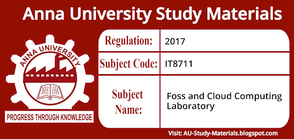IT8711 Foss and Cloud Computing Laboratory Manual Anna University 2017 ...